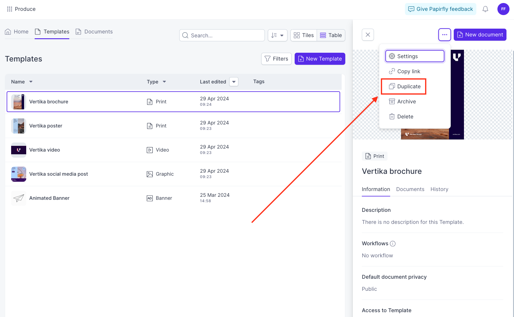 Produce Duplicating Templates Papirfly Help Center