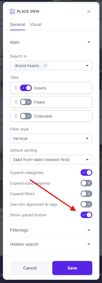 Point - Uploading to Place view – Papirfly Help Center