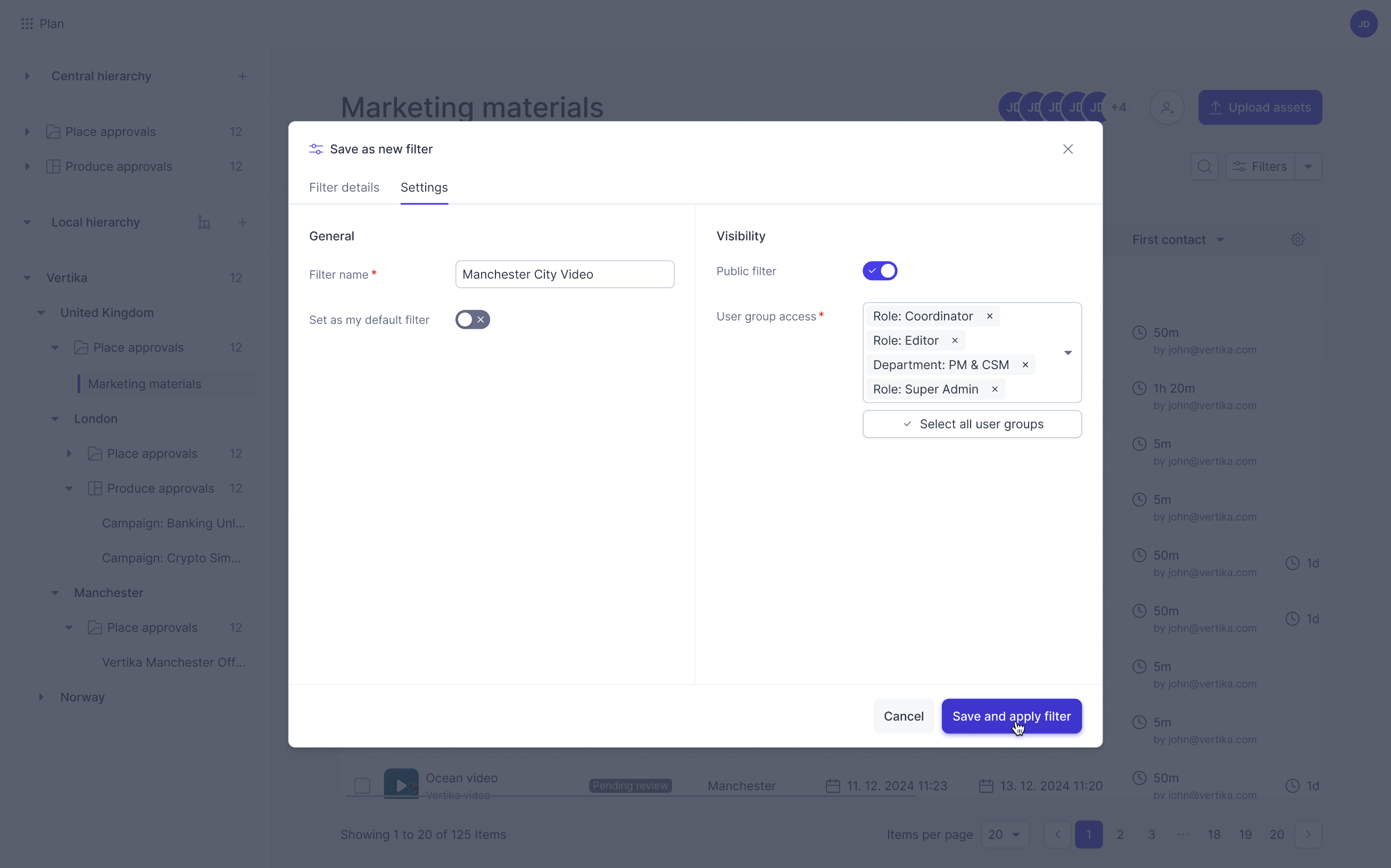Plan Approval - Advanced search and filtering – Papirfly Help Center